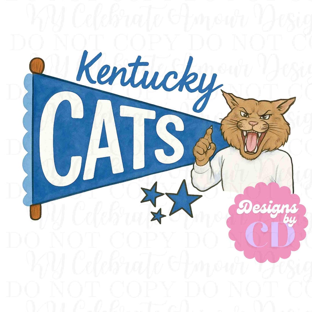Kentucky Wildcats PNG | Retro Pennant Wildcat Mascot | UK Cats Digital ...
