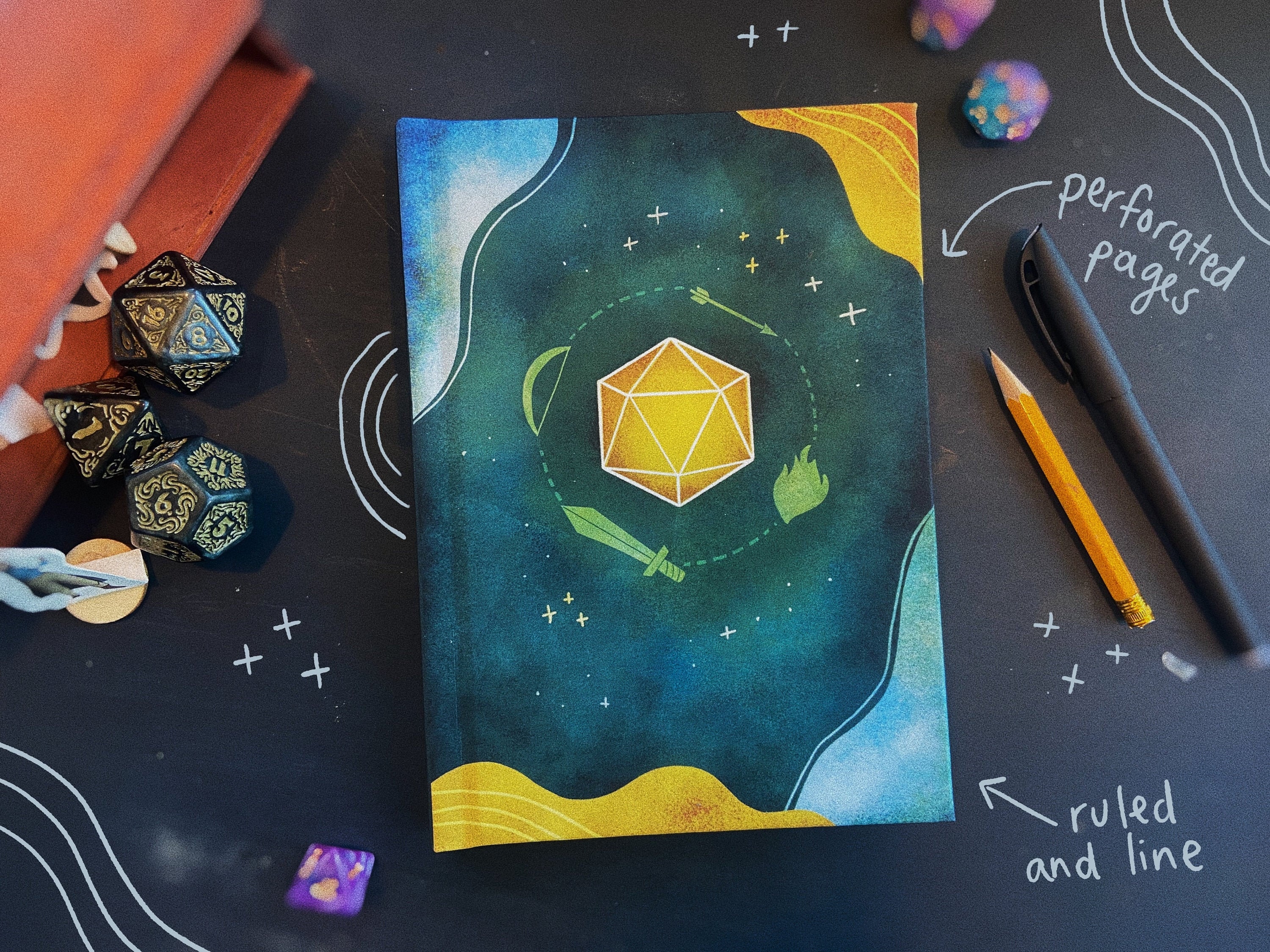 DND Hardcover Journal Matte Character Journal RPG Notebook | Etsy