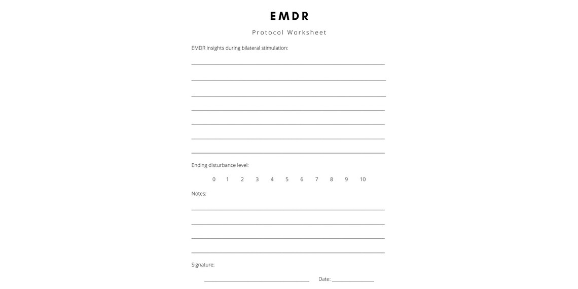 EMDR Therapy Note: EMDR Protocol, Trauma Worksheet, Therapy Worksheet ...
