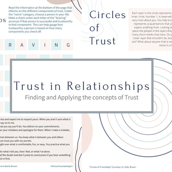 Self Trust Therapy Worksheets - Etsy