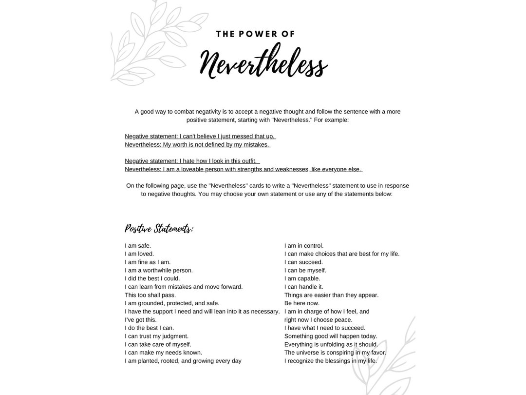 Challenge Negative Beliefs: Nevertheless, Self-growth, CBT, Negative ...