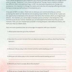 Distress Tolerance: Dialectical Behavioral Therapy, Radical Acceptance ...