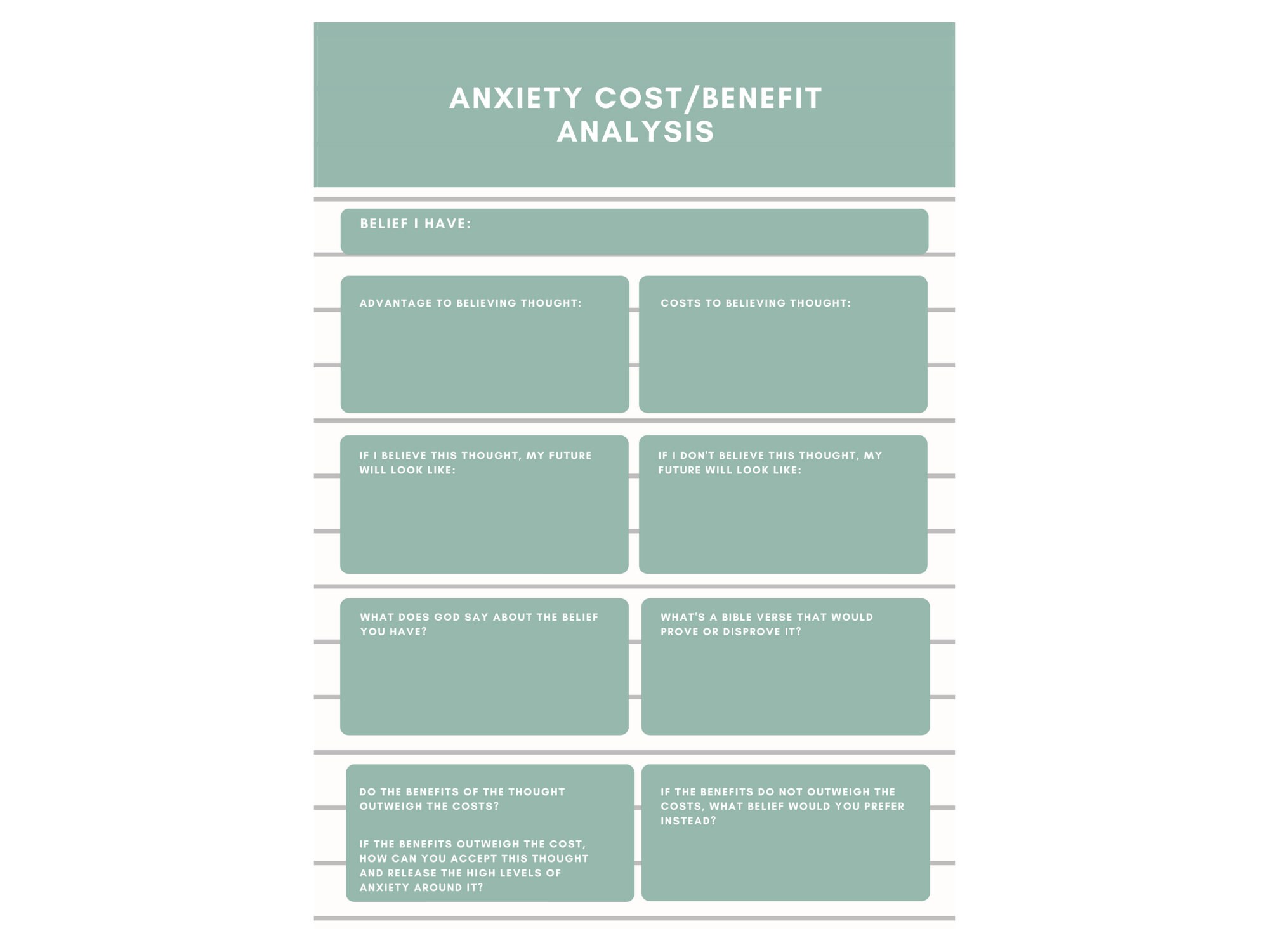 Anxiety Therapy Worksheet: Self-help Pages, Digital Mental Health Pages ...