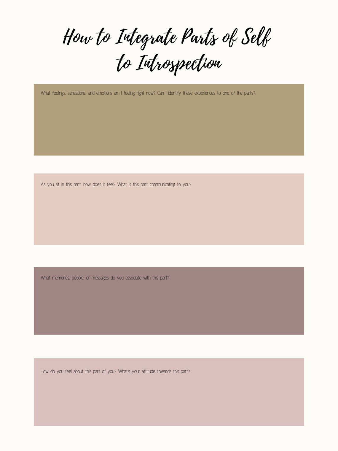 Parts Work: Internal Family Systems, Therapy Worksheet, IFS, Self ...