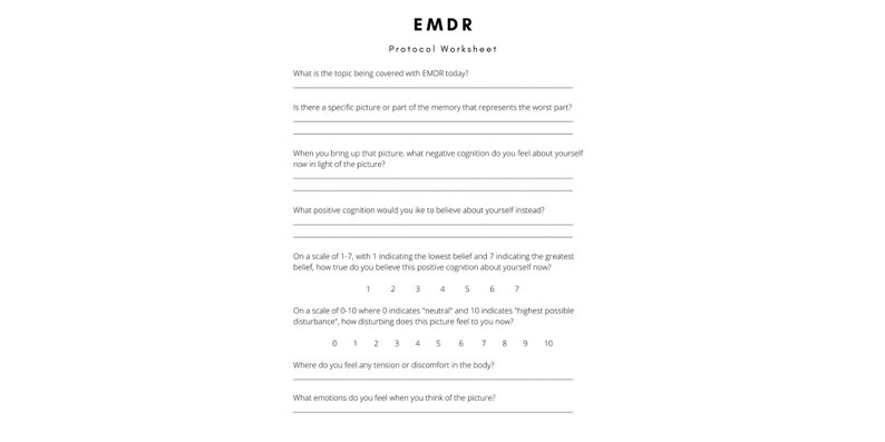 EMDR Therapy Note: EMDR Protocol, Trauma Worksheet, Therapy Worksheet ...