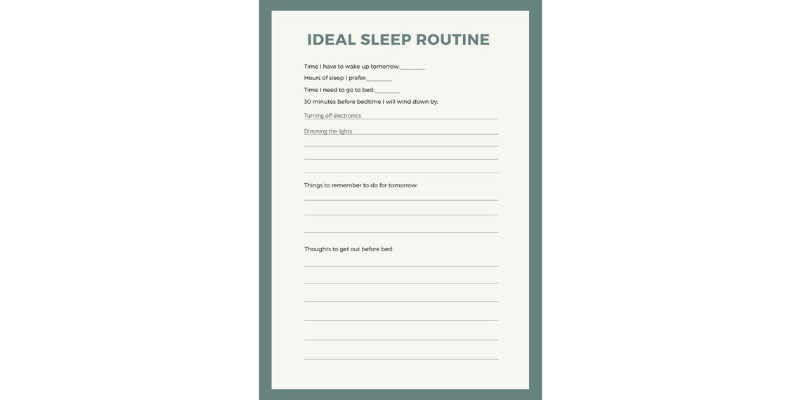 Insomnia Worksheets: Poor Sleep, Sleep Analysis, Sleep Checklist, Sleep ...