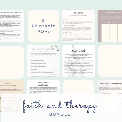 Faith and Therapy Worksheet Package: Christian Mental Health - Etsy