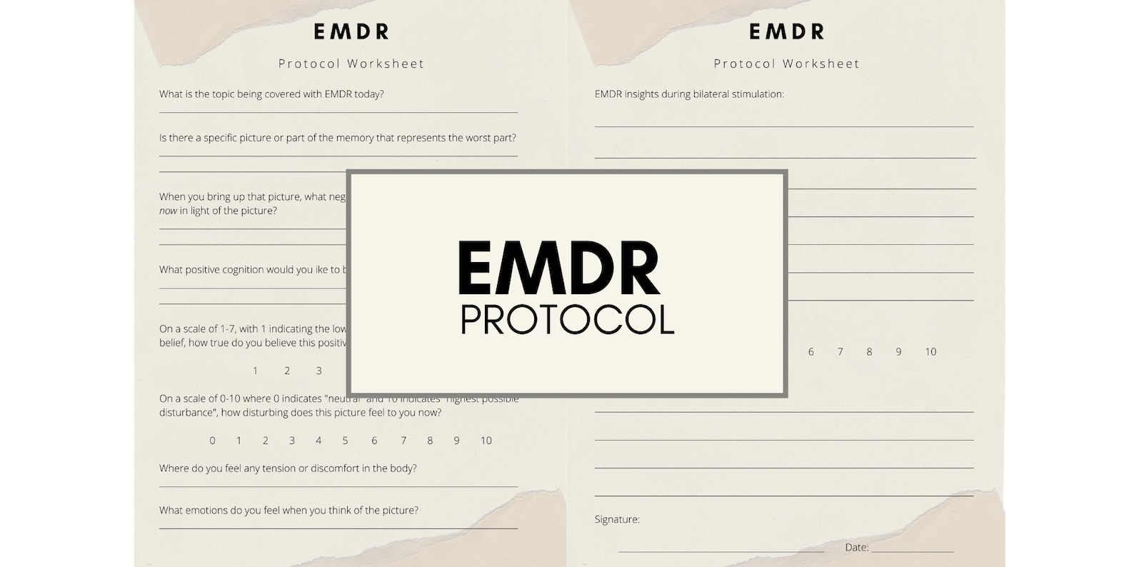 EMDR Therapy Note: EMDR Protocol, Trauma Worksheet, Therapy Worksheet ...