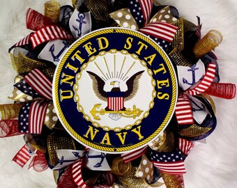 Navy wreath | Etsy