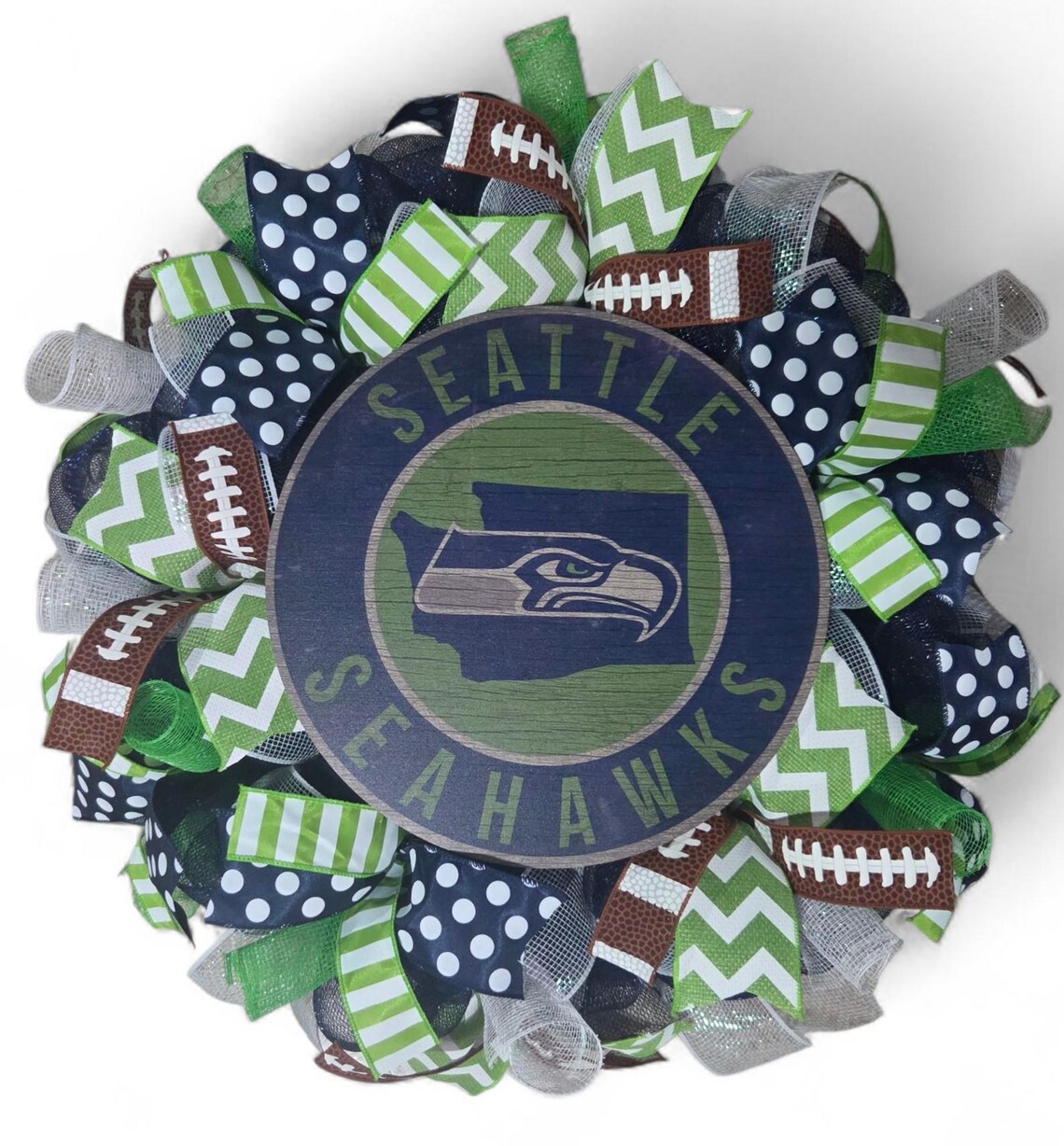 Seahawks Wreath, Football Wreath, Seattle Seahawks, Football ...