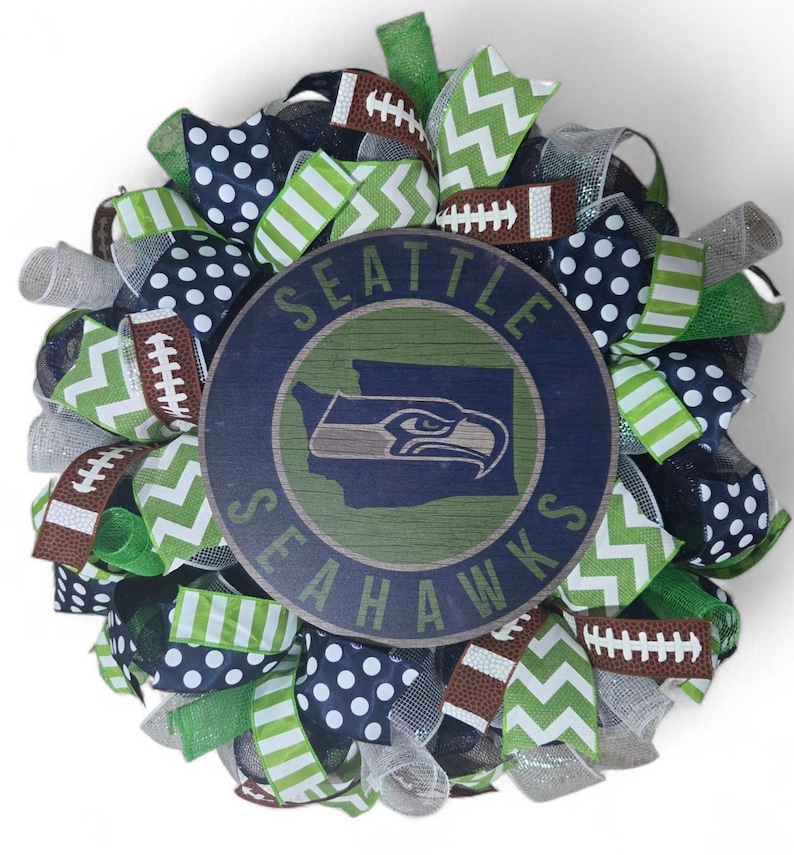 Seahawks Wreath, Football Wreath, Seattle Seahawks, Football ...