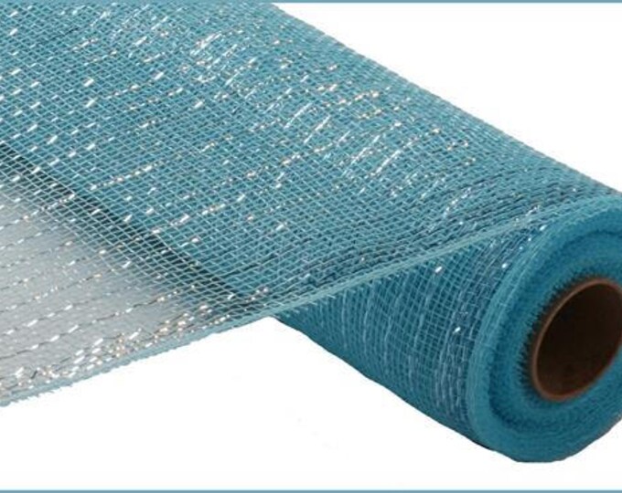 21 SKY BLUE SHIMMER Mesh 10yds, Blue Mesh, Metallic Blue Mesh, Shimmer ...