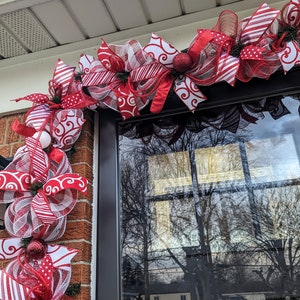 Candy Cane GARLAND, CHRISTMAS GARLAND, Door Garland, Mantle, Mesh ...