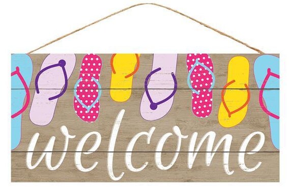 Summer Welcome Sign Flip Flop Welcome Sign Flip Flop Sign - Etsy