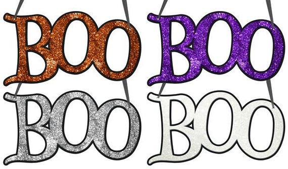 Boo Sign Wreath signs Glitter Boo sign White boo sign | Etsy