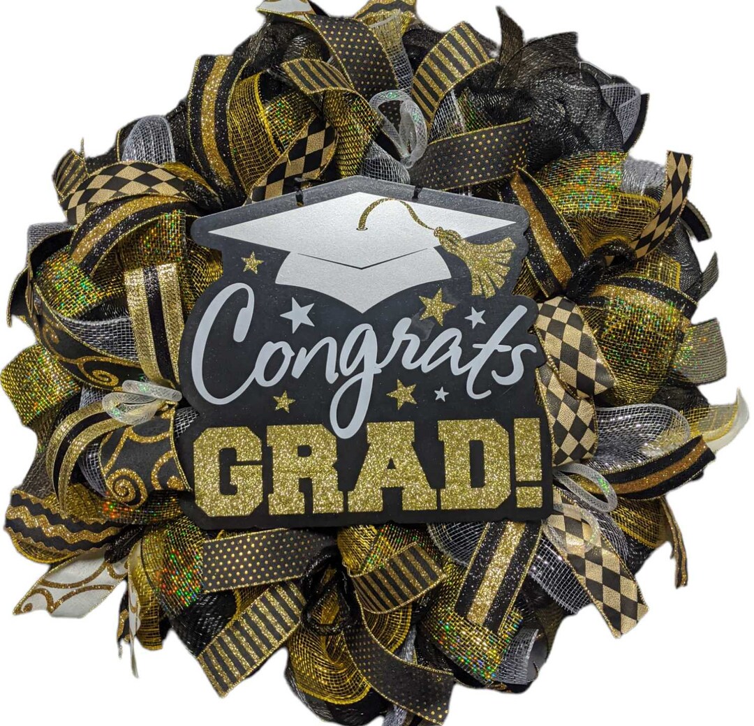 Graduation Wreath, Congrats Grad, Graduation Decor, Graduation Wreath ...