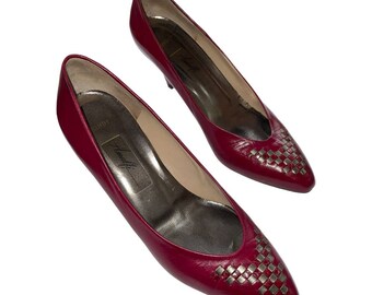 Red Leather Pumps - Etsy