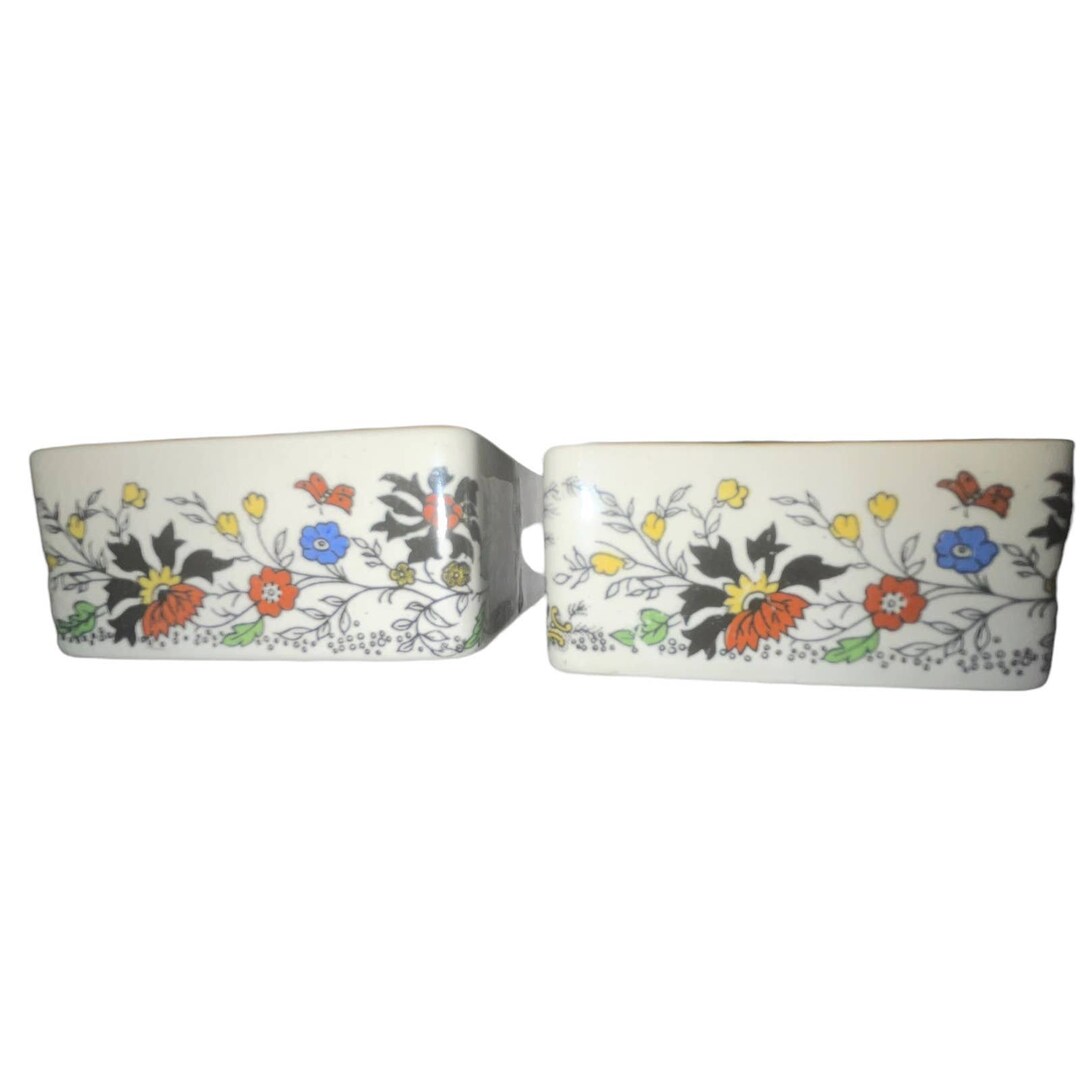 Vintage Two Sandland Ware Flower Pattern Porcelain Candy Box White - Etsy