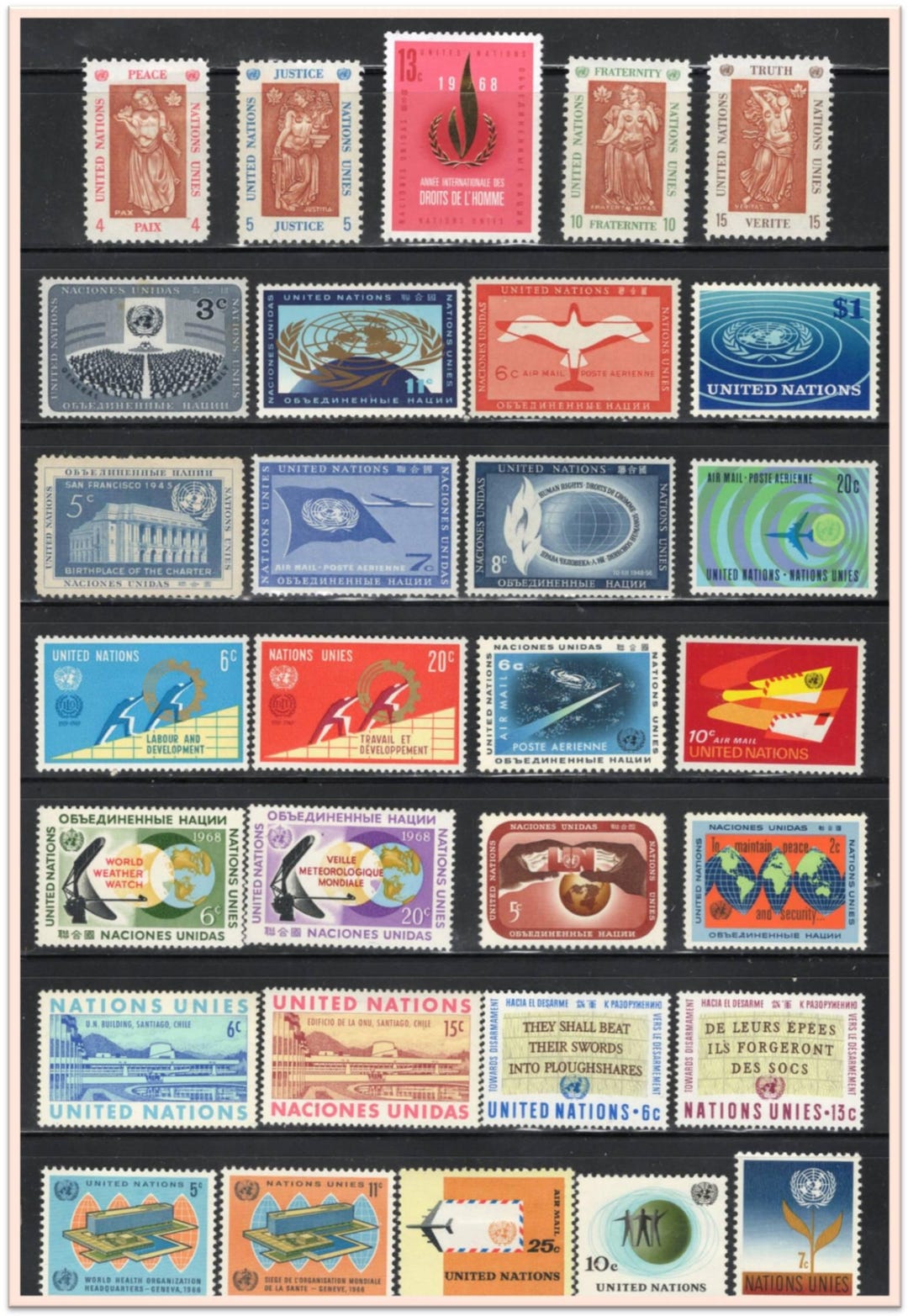 Mint United Nations Stamps Collection - Mint-hinged - Etsy