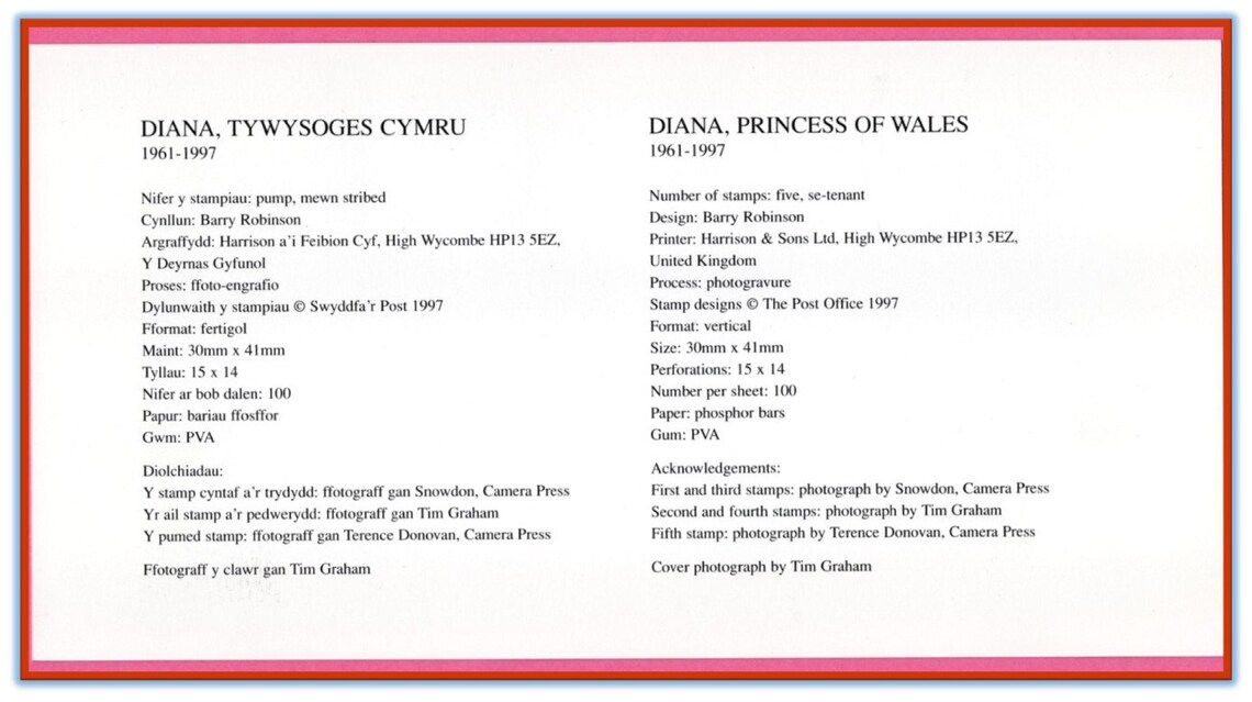 GB Princess Diana Memorial Set on First Day Cover - Etsy