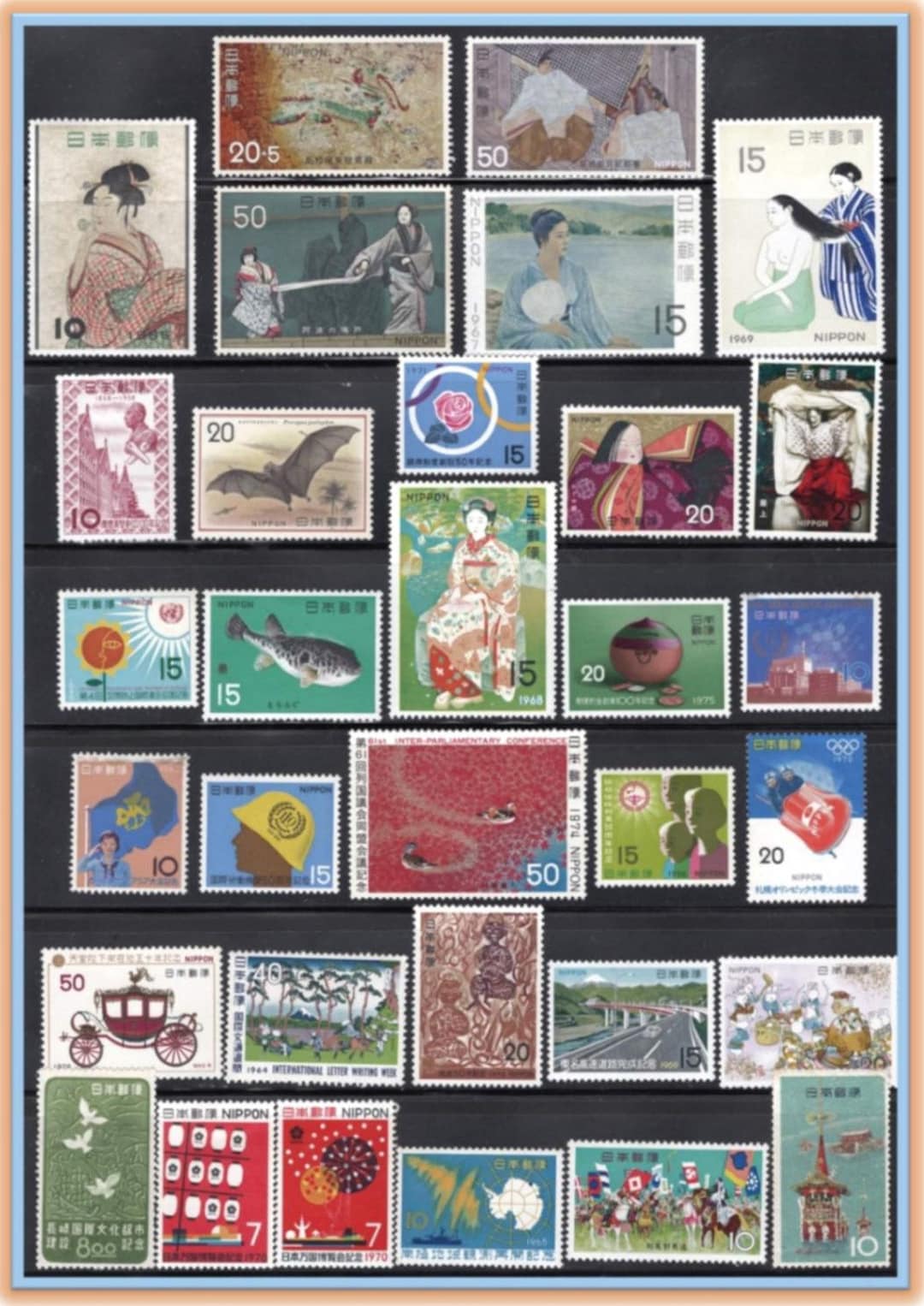 Japan Mint Stamps MH - Etsy