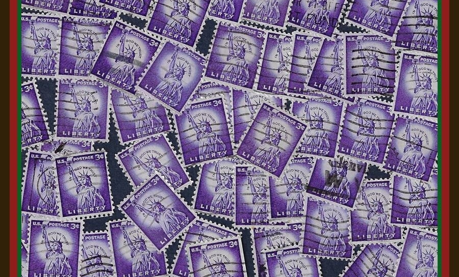 50 Statue of Liberty - Purple Stamps - Vintage US - Stamps by Color - Etsy