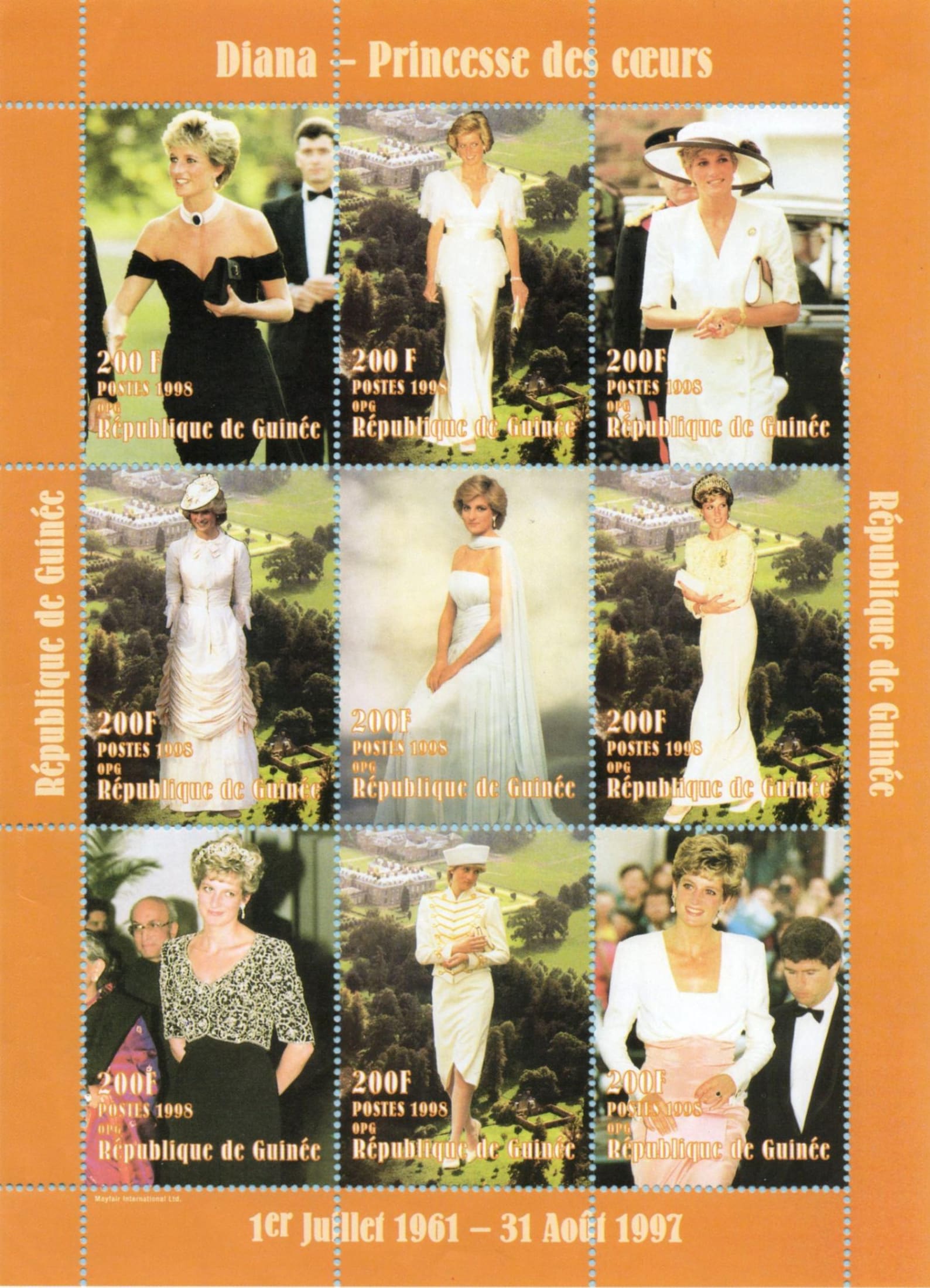 Mint Princess Diana Souvenir Sheet - Etsy