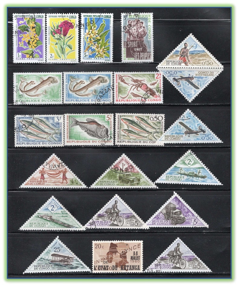Congo Stamps Group - Africa - Etsy