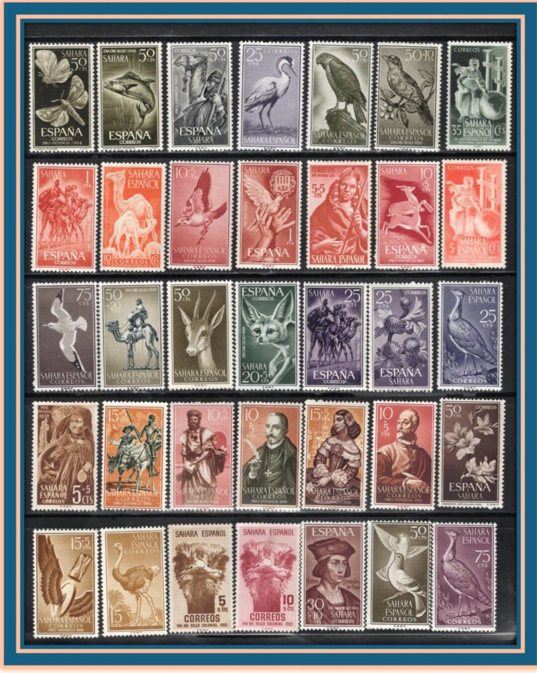 Mint Spanish Sahara Stamps - 1953 to 1964 - MH - Etsy