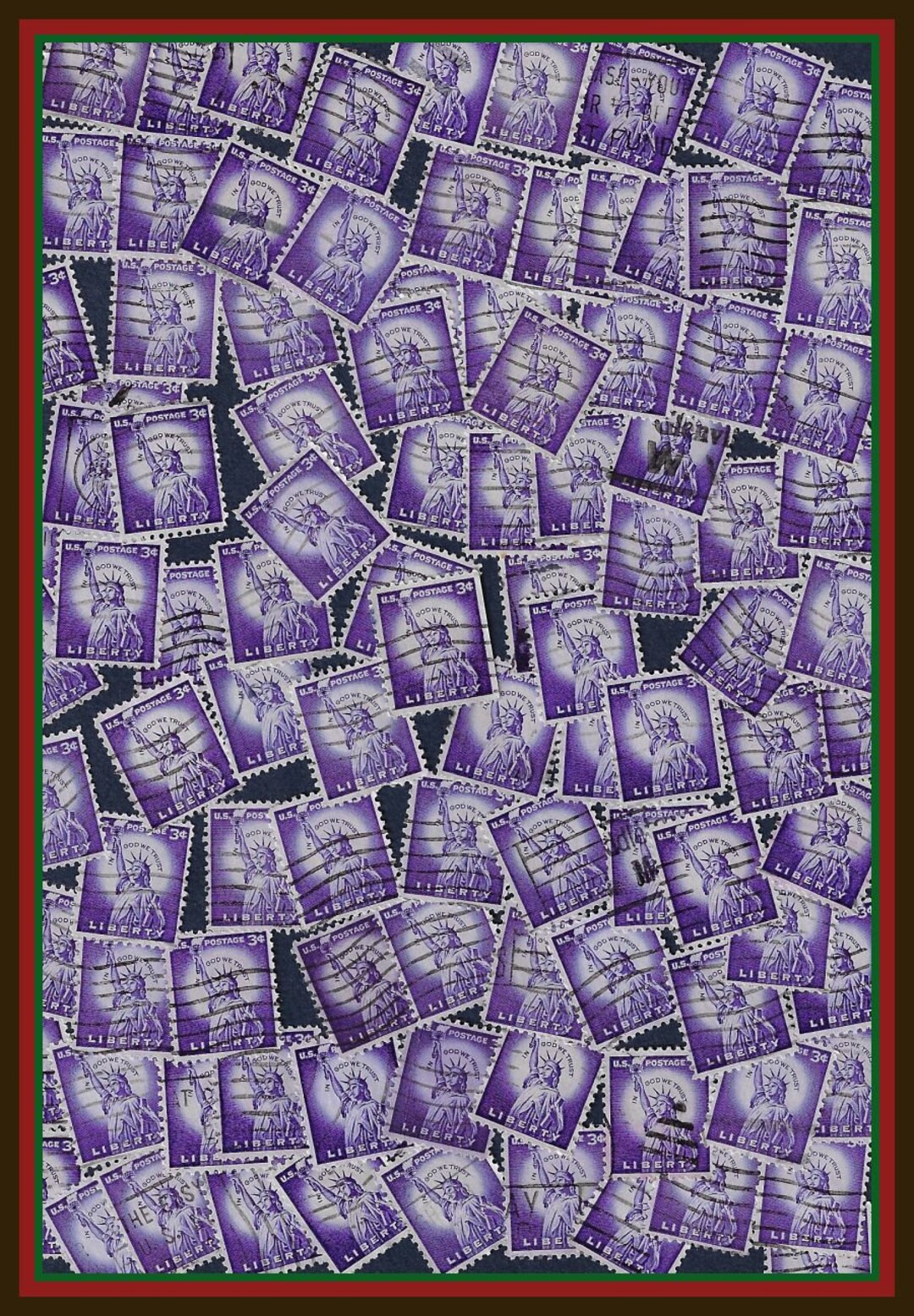 100 Statue of Liberty Purple Stamps Vintage Stamps by - Etsy