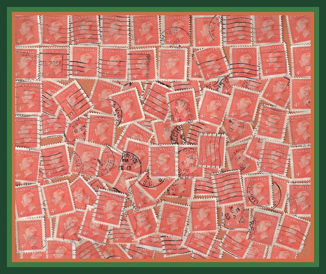 100 Orange Vintage King George Stamps - Stamp Art - Stamps by Color ...