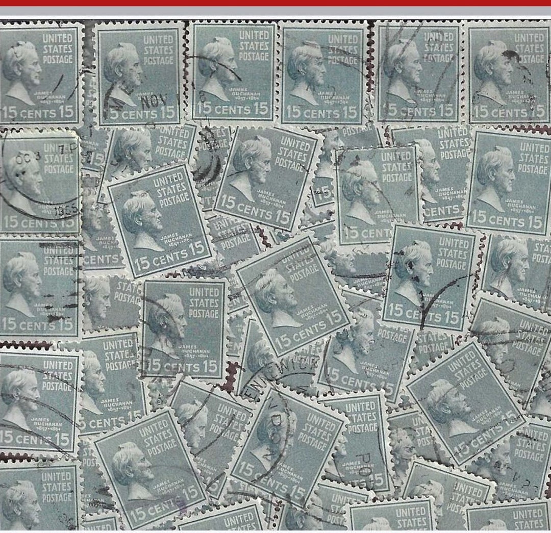 USA - Set of 50 James Buchanan Stamps - 1938 Grey - Stamps by Color ...