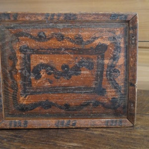 Antique Hand Painted Folk Art Wood Box, Primitive Wood Box - Etsy