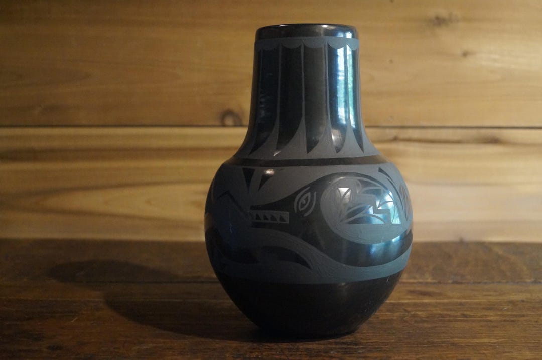 Nicolasa Naranjo Santa Clara Pueblo Avanyu Serpent Vase - RESERVED FOR ...