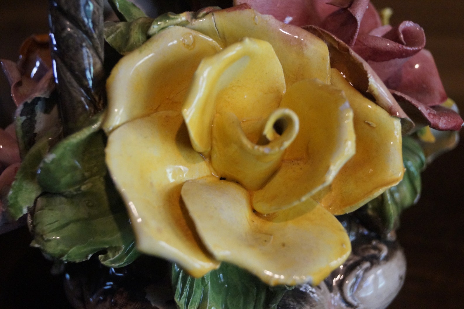 Vintage Capodimonte Porcelain Roses Basket Bouquet Made in Italy - Etsy