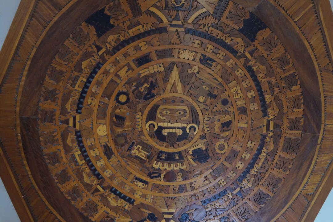 Alfonso Jurado Wood Mosaic Mexican Mayan Calendar - Etsy