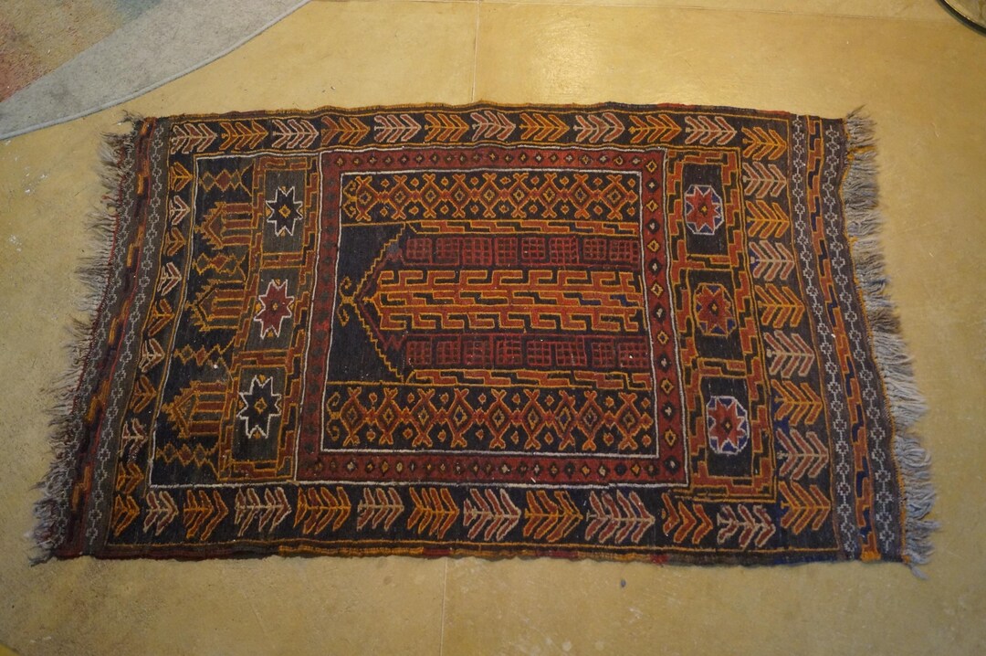 1960s Hand-knotted Balochi Rug / Textile - Etsy