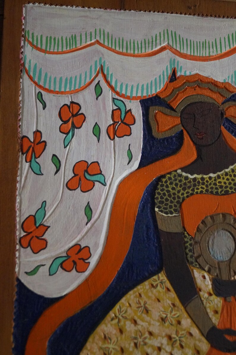 Haitian Voodoo Queen Carved Wood Relief Painting - Etsy