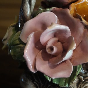 Vintage Capodimonte Porcelain Roses Basket Bouquet Made in Italy - Etsy