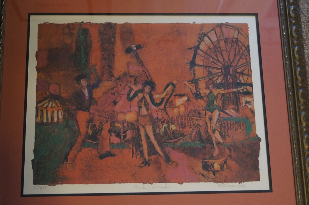 Texas Artist Patricia Nix Red Carnival Signed Numbered Lithograph - Etsy