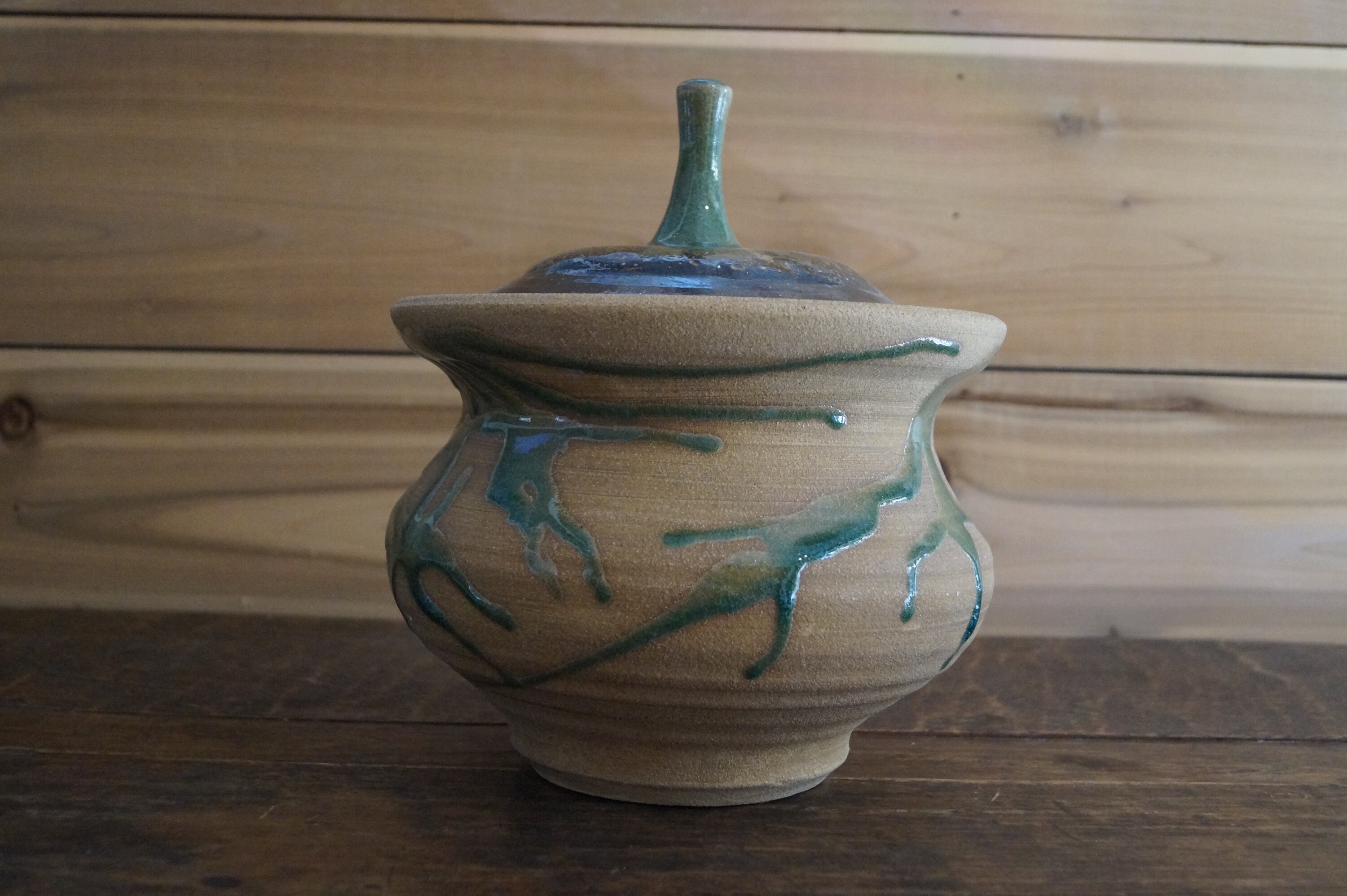 Large Signed Studio Pottery Jar With Lid Abstract Glazed Jar - Etsy