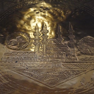Mid Century Copper Turkish Tea Table, Etched Turkish Tray Table - Etsy