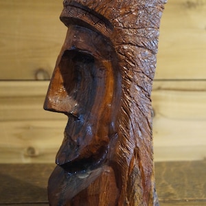 Vintage Male Face Carved Wood Sculpture - Etsy