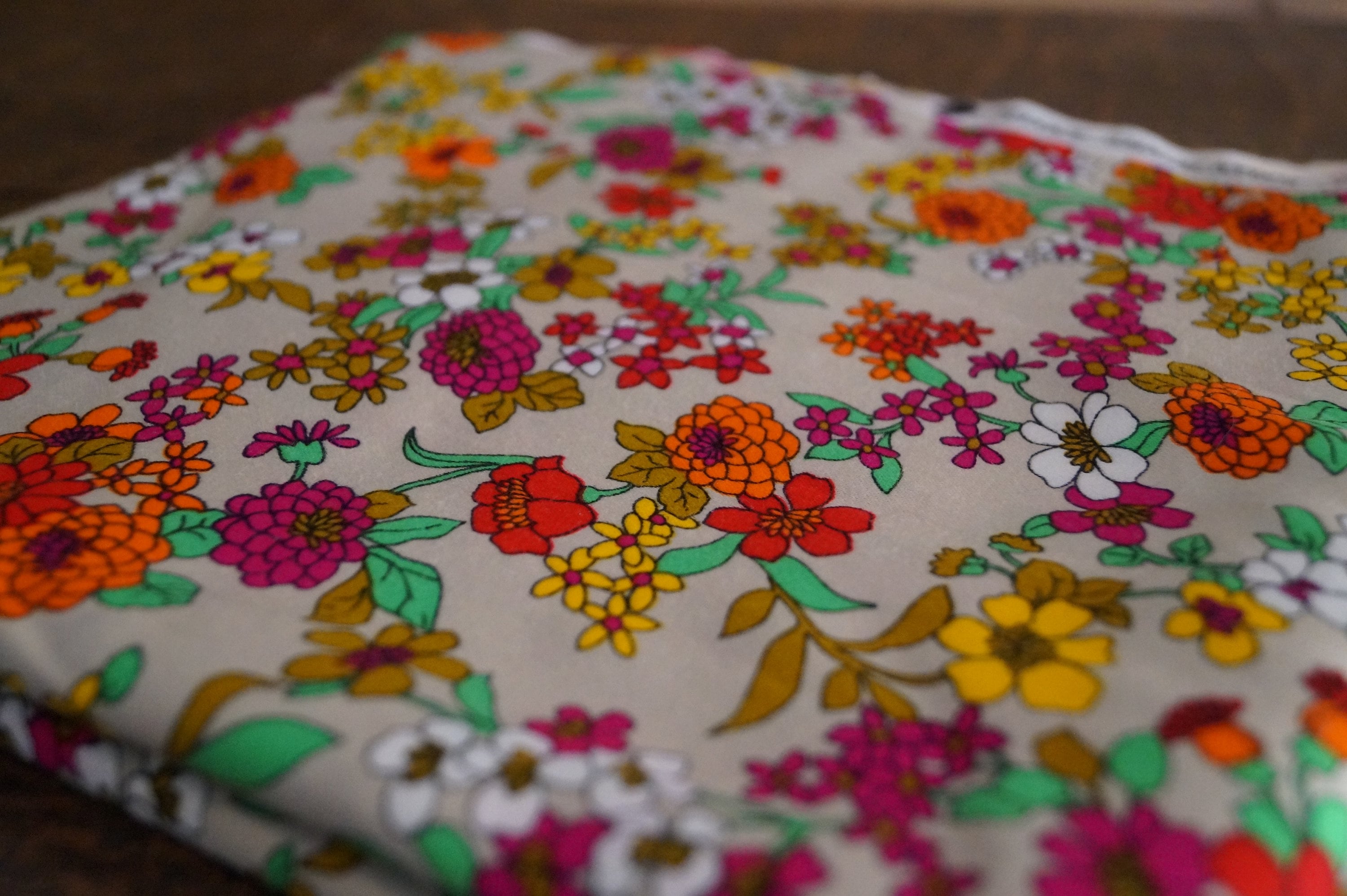 1960s Colorful Floral Hippie Fabric Vintage Flower Power | Etsy