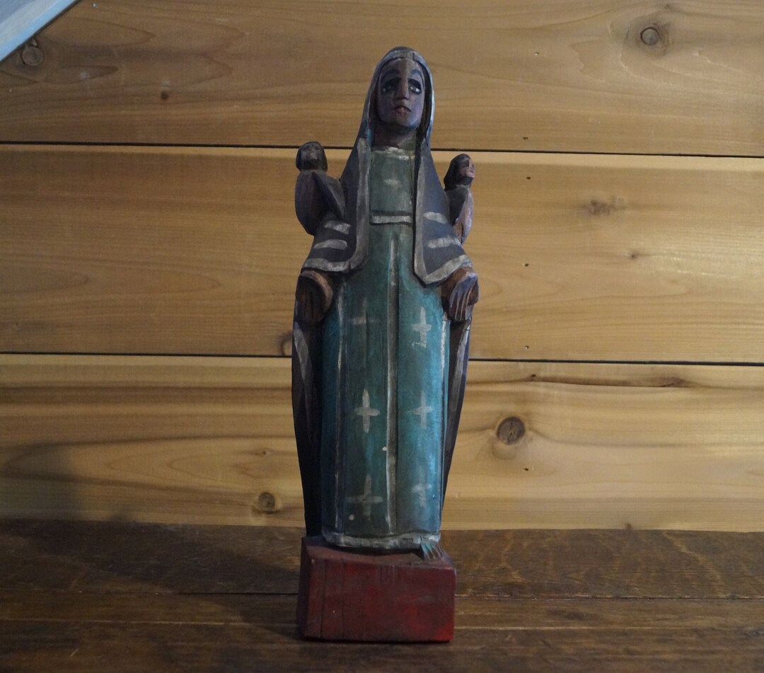 Carved Guatemalan Mary Santo, Vintage Wood Guatemalan Saint Carving - Etsy