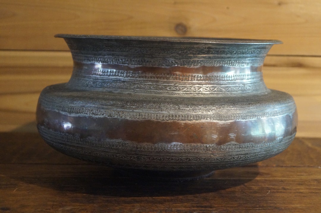 LARGE Kashmiri Tin Washed Copper Pot - Etsy