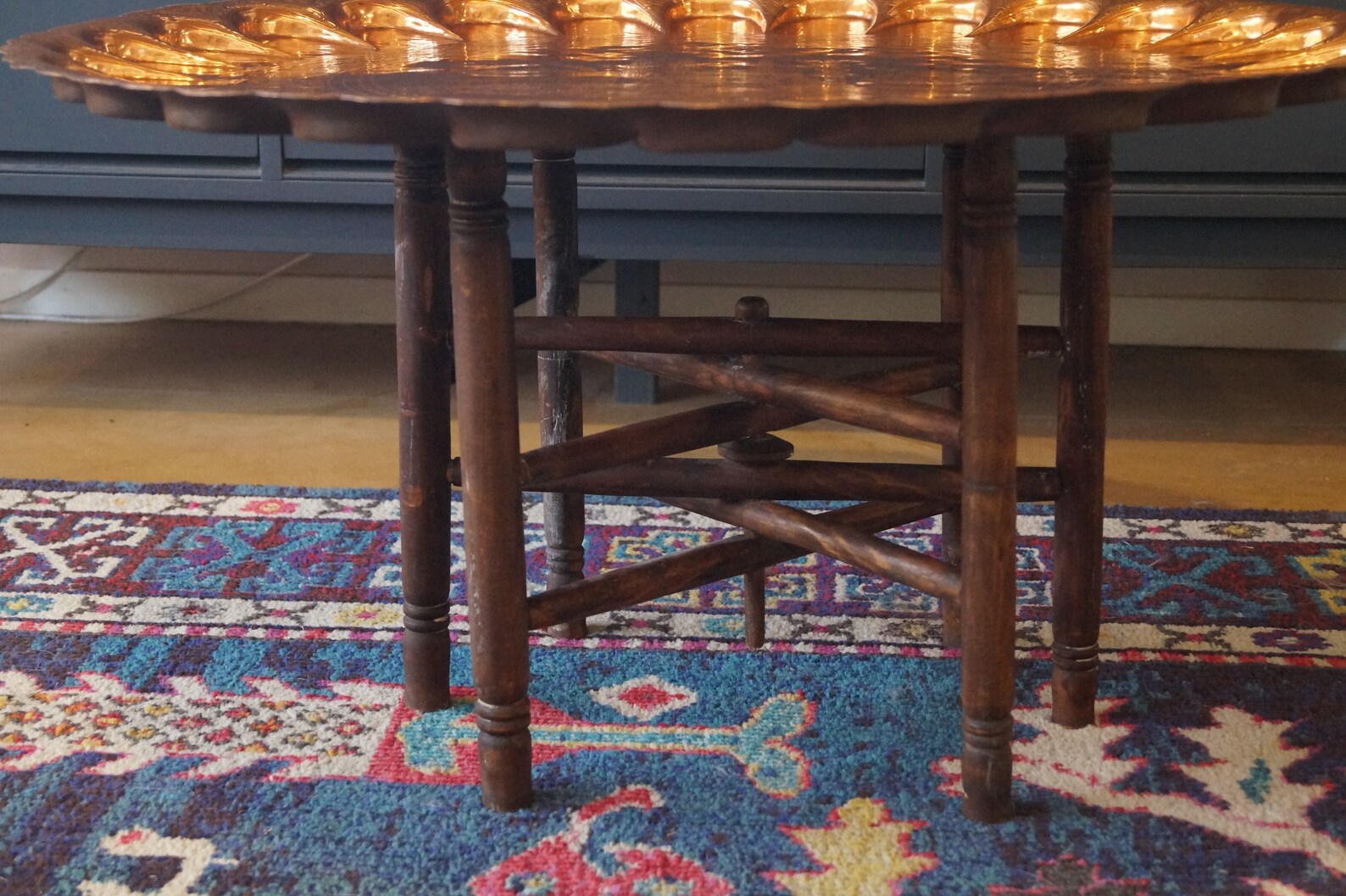 Mid Century Copper Turkish Tea Table Etched Turkish Tray - Etsy