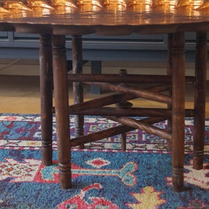 Mid Century Copper Turkish Tea Table, Etched Turkish Tray Table - Etsy