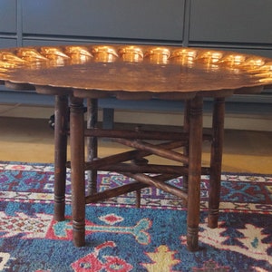 Mid Century Copper Turkish Tea Table, Etched Turkish Tray Table - Etsy