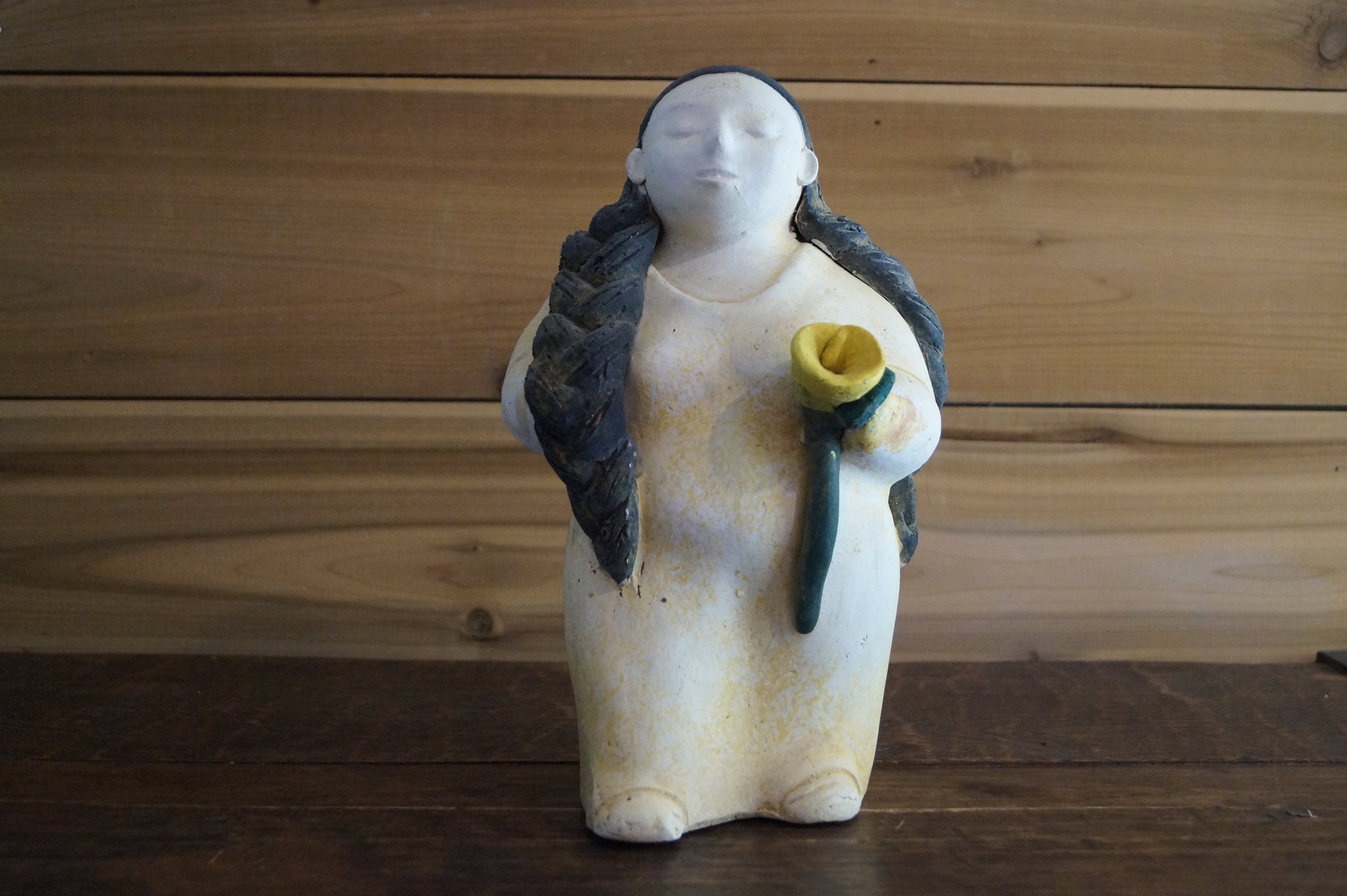 Vintage Mexican Gorda Pottery Lady Holding Calla Lily | Etsy